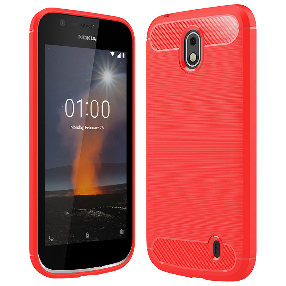 Flexi Carbon Fibre Case - Nokia 1 (Red)